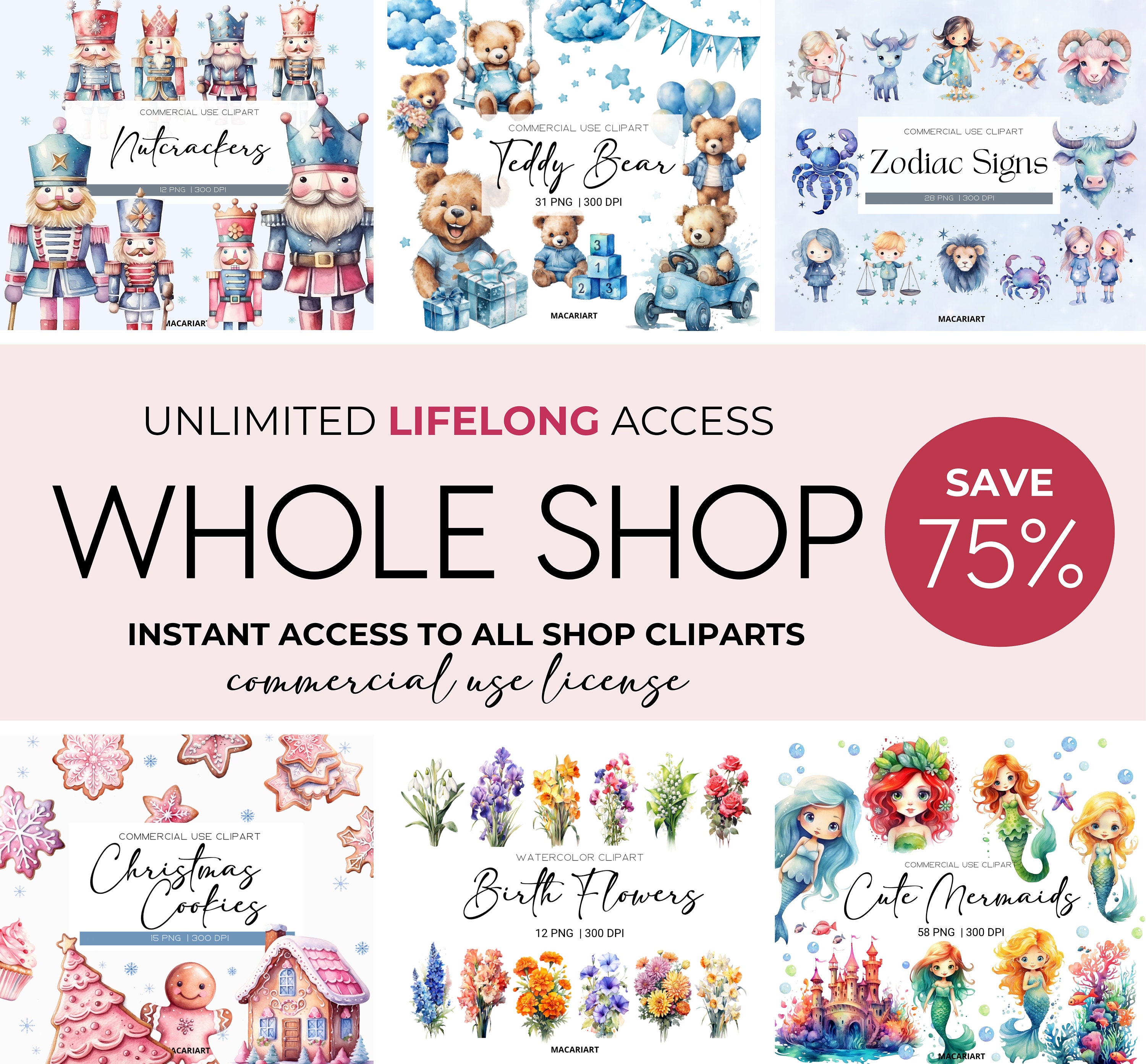 Entire Shop Bundle Unlimited Lifetime Access Whole Shop Clipart Bundle ...