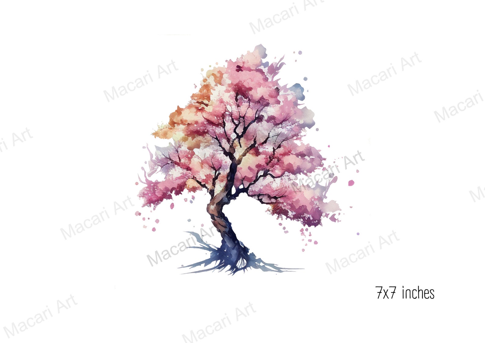 Watercolor Cherry Blossom Clipart Watercolor Flowers Cherry - Etsy