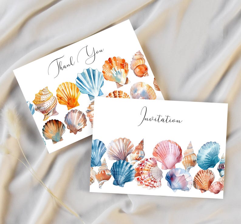 Seashell Border Clipart Sea Theme Border Ocean Decor for Card Making ...