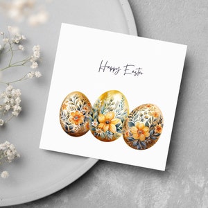 Watercolor Gold Easter Eggs Clipart Happy easter Png Floral Spring ...