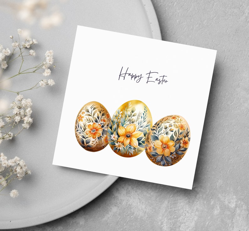 Watercolor Gold Easter Eggs Clipart Happy easter Png Floral Spring ...