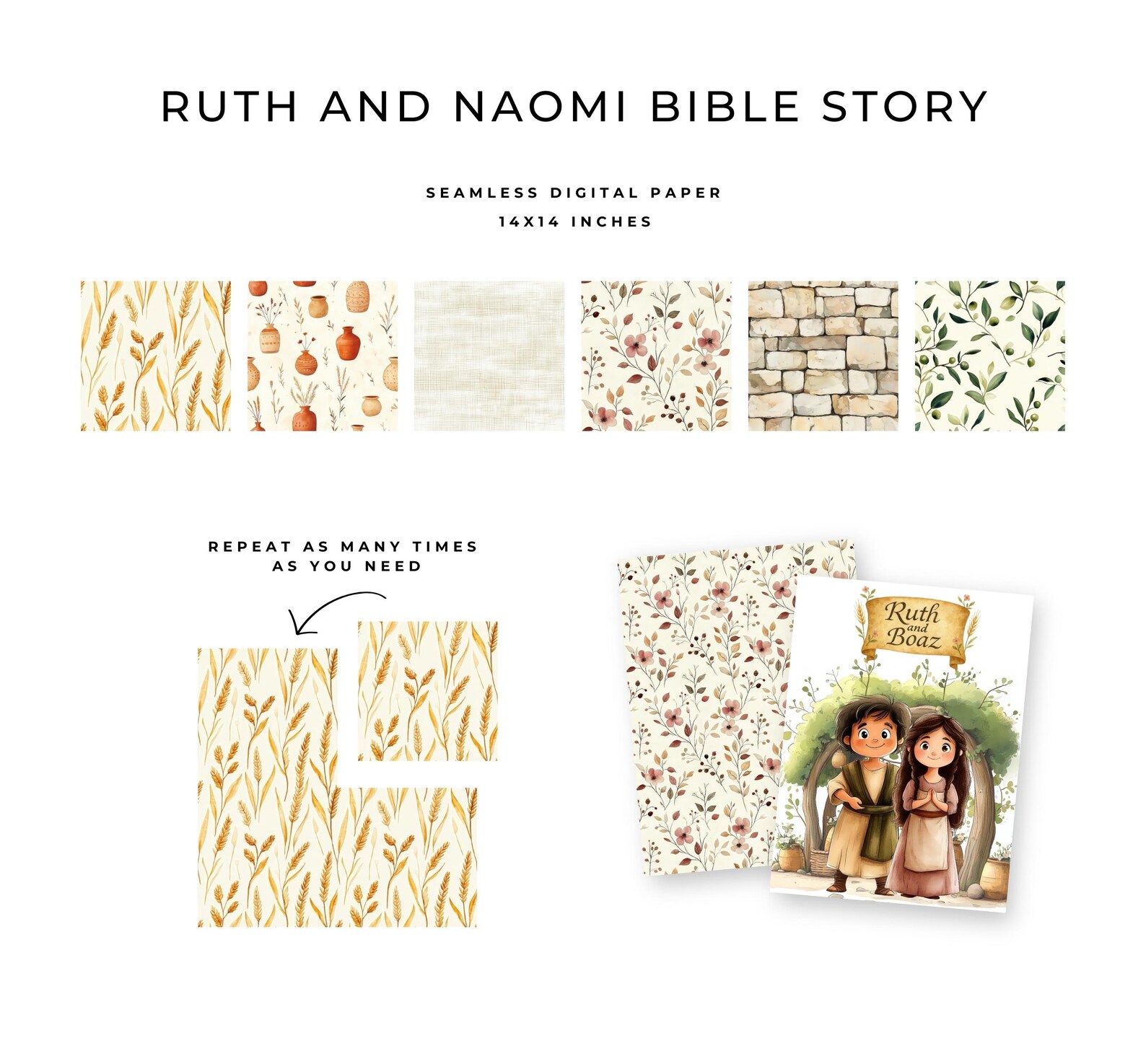 Ruth and Naomi Bible Story Clipart, Boaz, Old Testament, Women of the ...