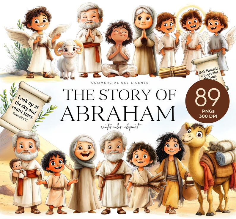 Abraham Story Clipart, Abraham and Isaac, Biblical Character Clipart ...