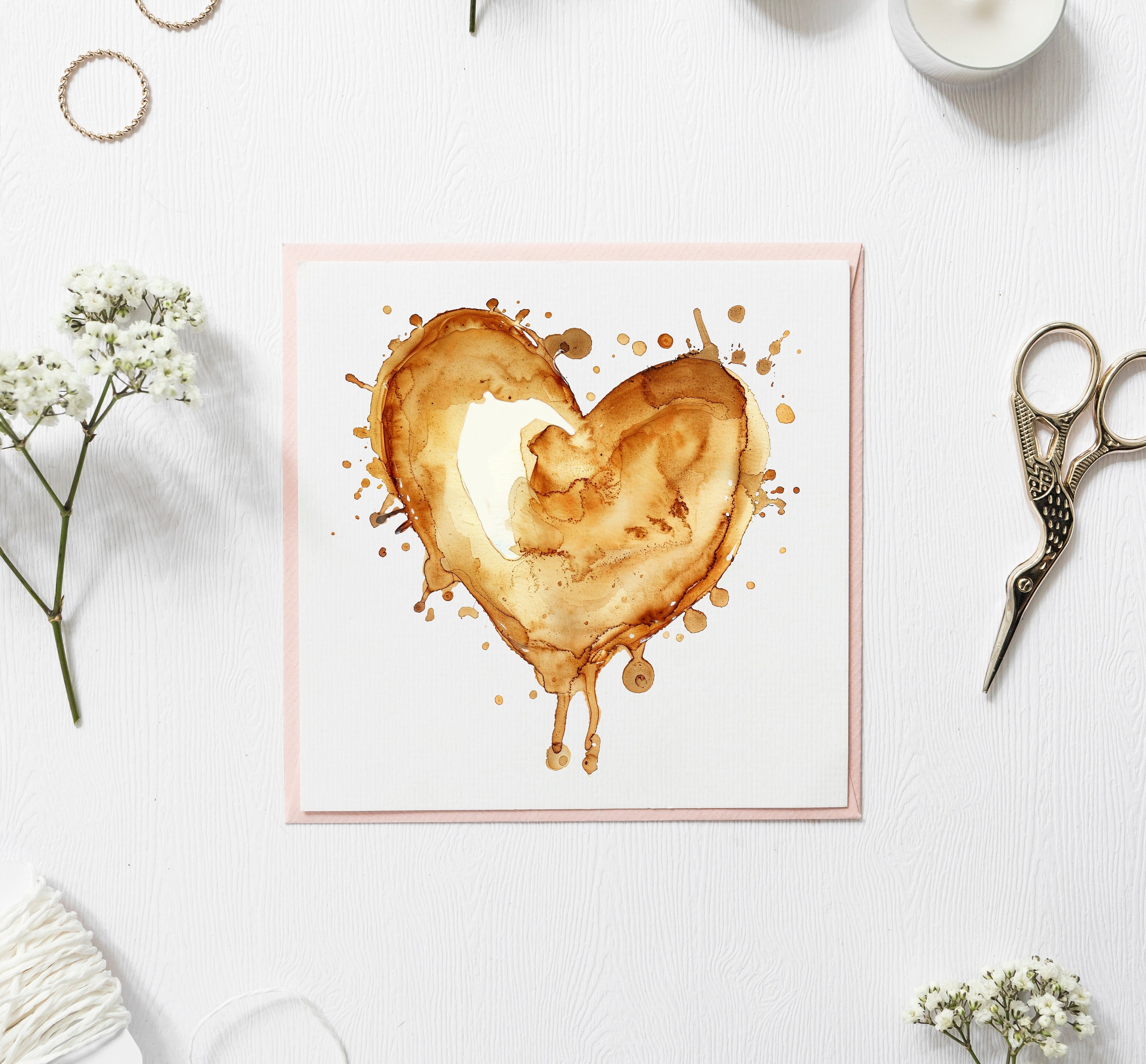 Coffee Heart Stain Clipart Watercolor Coffee Heart Espresso Coffee ...
