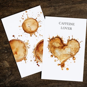 Coffee Heart Stains Clipart Watercolor Coffee Heart Espresso Coffee ...