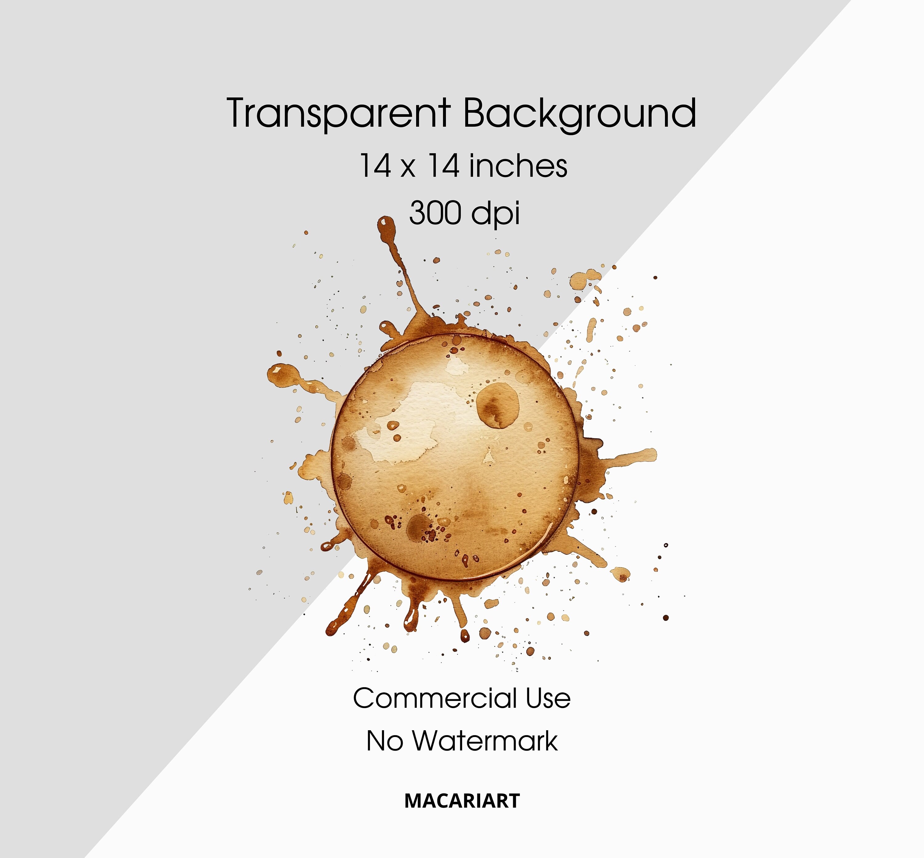 Coffee Stain Clipart Watercolor Coffee Ring Espresso Coffee Splashes ...