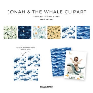 Jonah and the Whale Clipart, Book of Jonah, Biblical Character Clipart ...