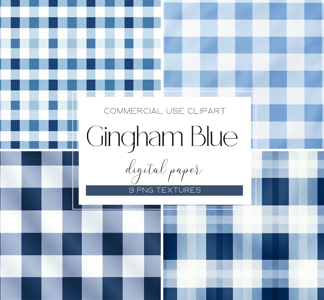 Gingham Blue and White Texture Clipart Check Pattern Backgrounds Blue ...