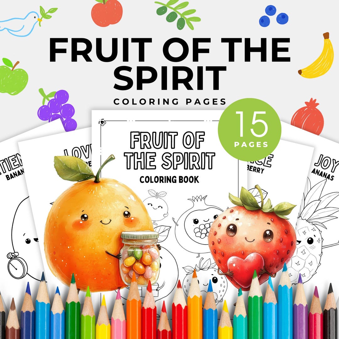 Fruit of the Spirit Coloring Book, Bible Coloring Pages, the Fruit of ...