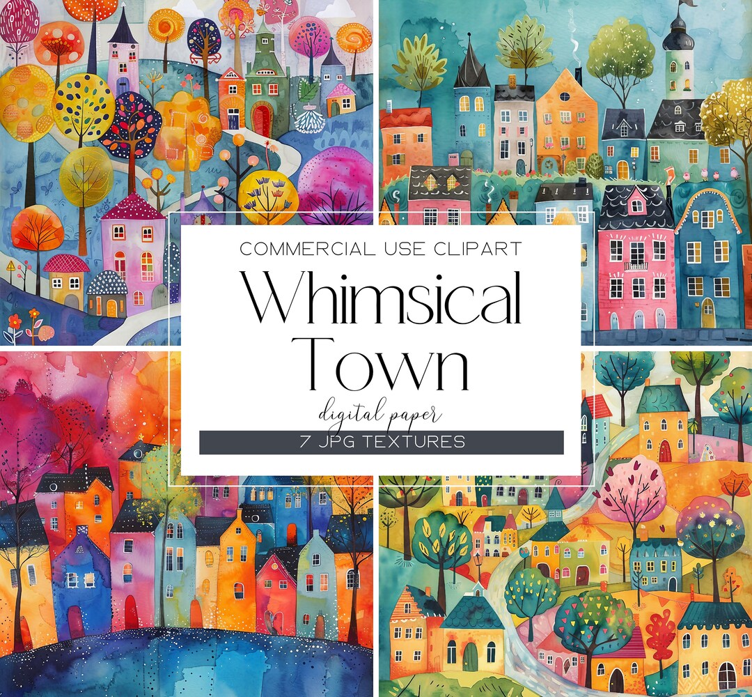 Whimsical Town Paper Whimsical Backdrop Jpg Whimsical Streets Scenes ...