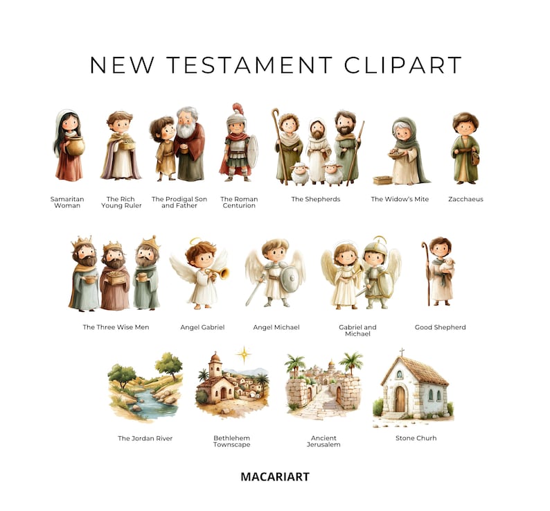 New Testament Clipart, Biblical Character Clipart, Bible Story ...