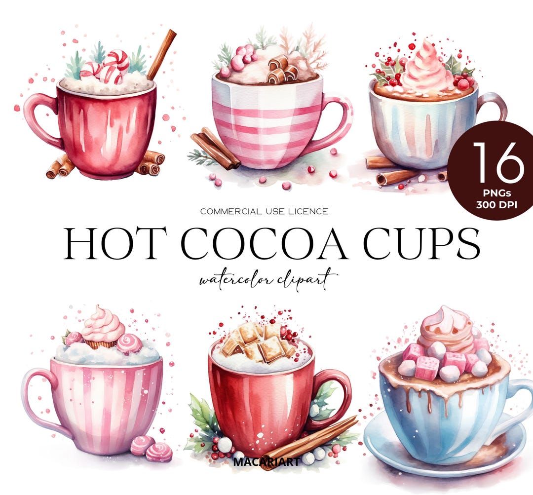 Christmas Hot Chocolate Clipart Winter Drinks Hot Cocoa Png Festive ...
