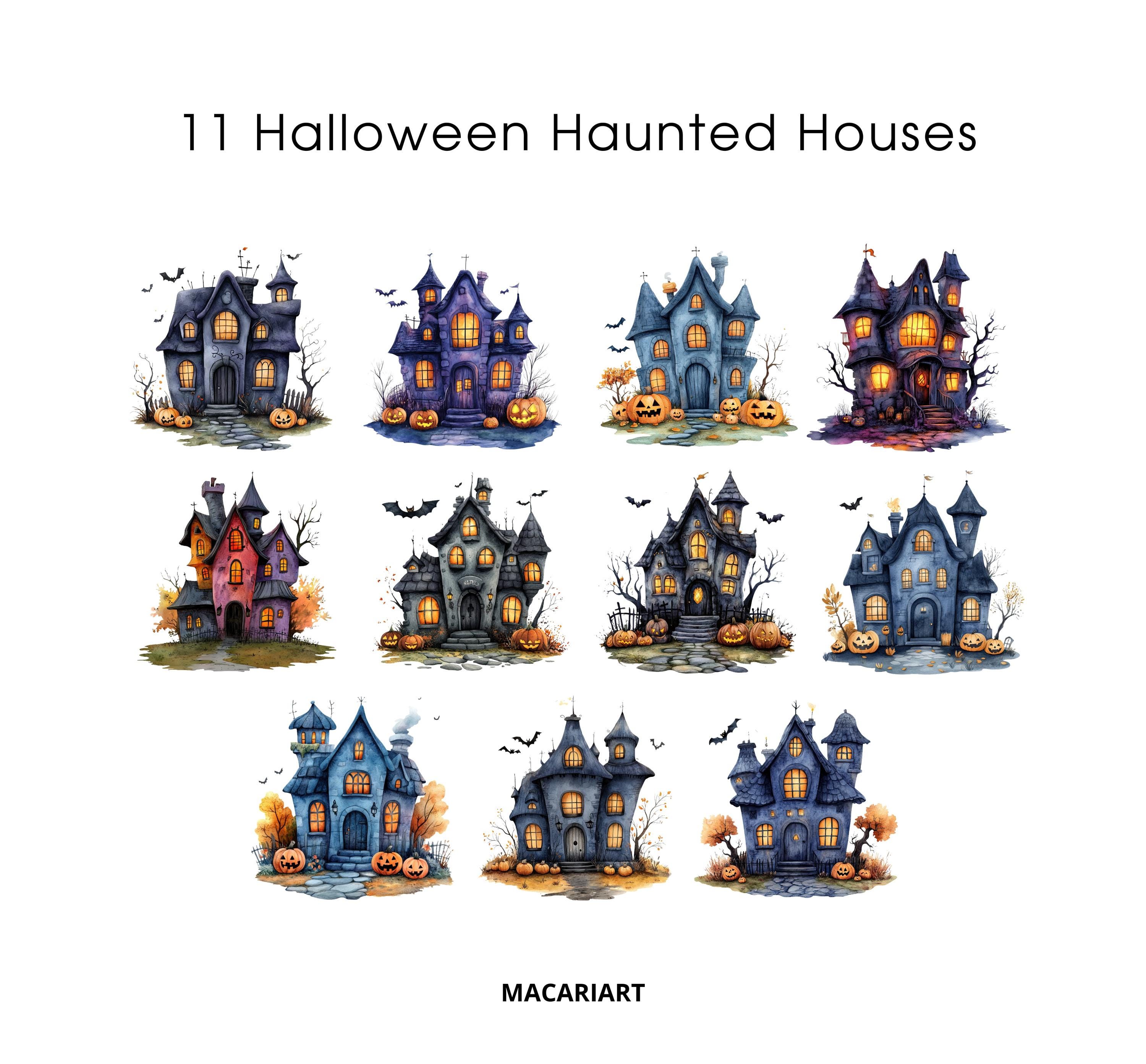 Haunted House Clipart Spooky Halloween Gothic Haunted House Png ...