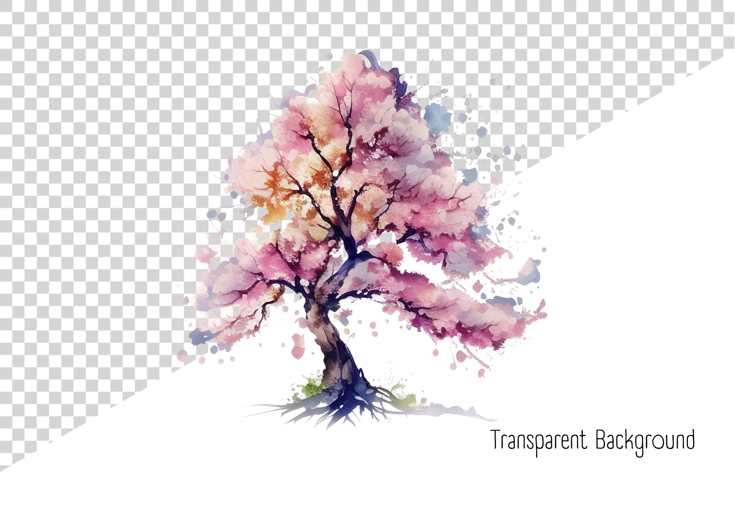 Watercolor Cherry Blossom Clipart Watercolor Flowers Cherry - Etsy