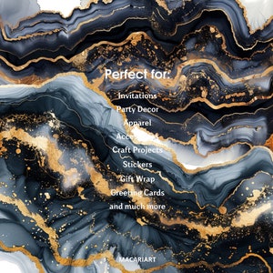 Black Agate Borders Clipart Gold Glitter Black Marble Border Geode ...