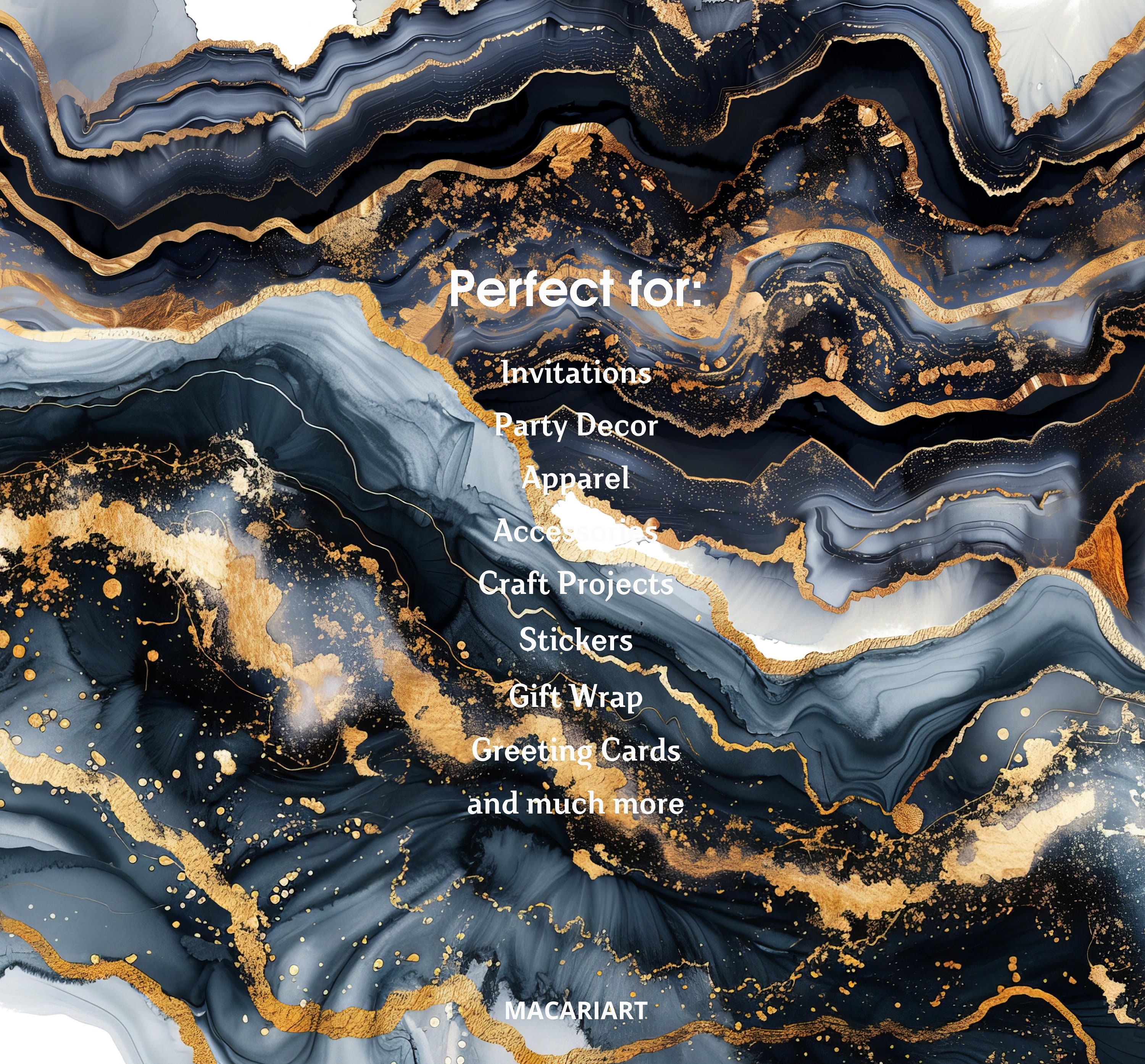 Black Agate Borders Clipart Gold Glitter Black Marble Border Geode ...