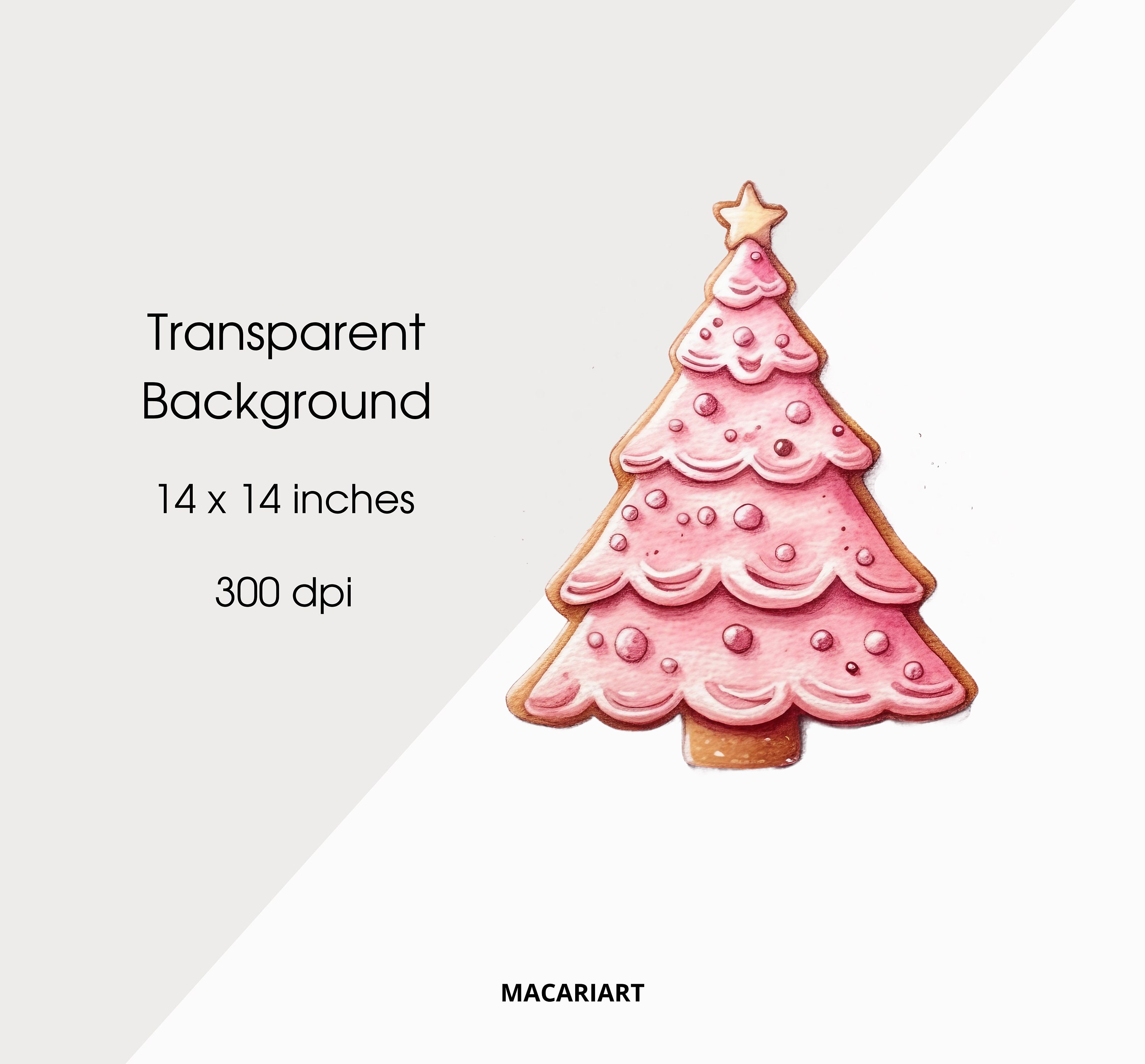 Christmas Cookie Clipart Pack, Pink Christmas Cookie PNG, Gingerbread ...