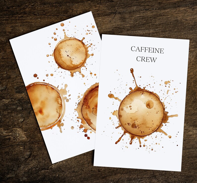 Coffee Stain Clipart Watercolor Coffee Ring Espresso Coffee Splashes ...