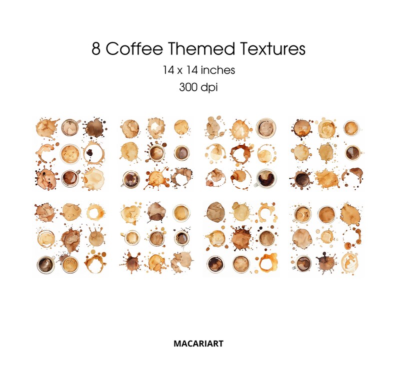 Coffee Stained Digital Paper Coffee Pattern JPEG Printable Scrapbook ...