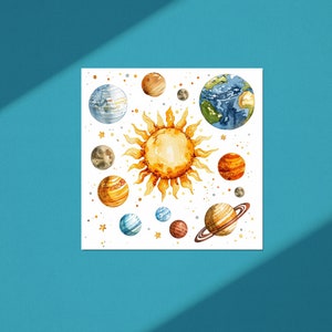 Watercolor Solar System Clipart Pack Planets Png Universe Clipart ...