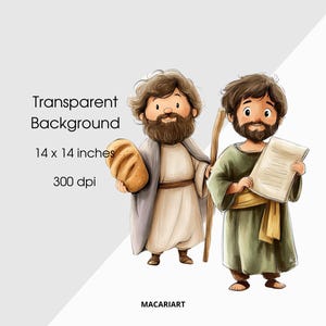 12 Apostles Clipart, Jesus and 12 Disciples, Bible Characters, New ...