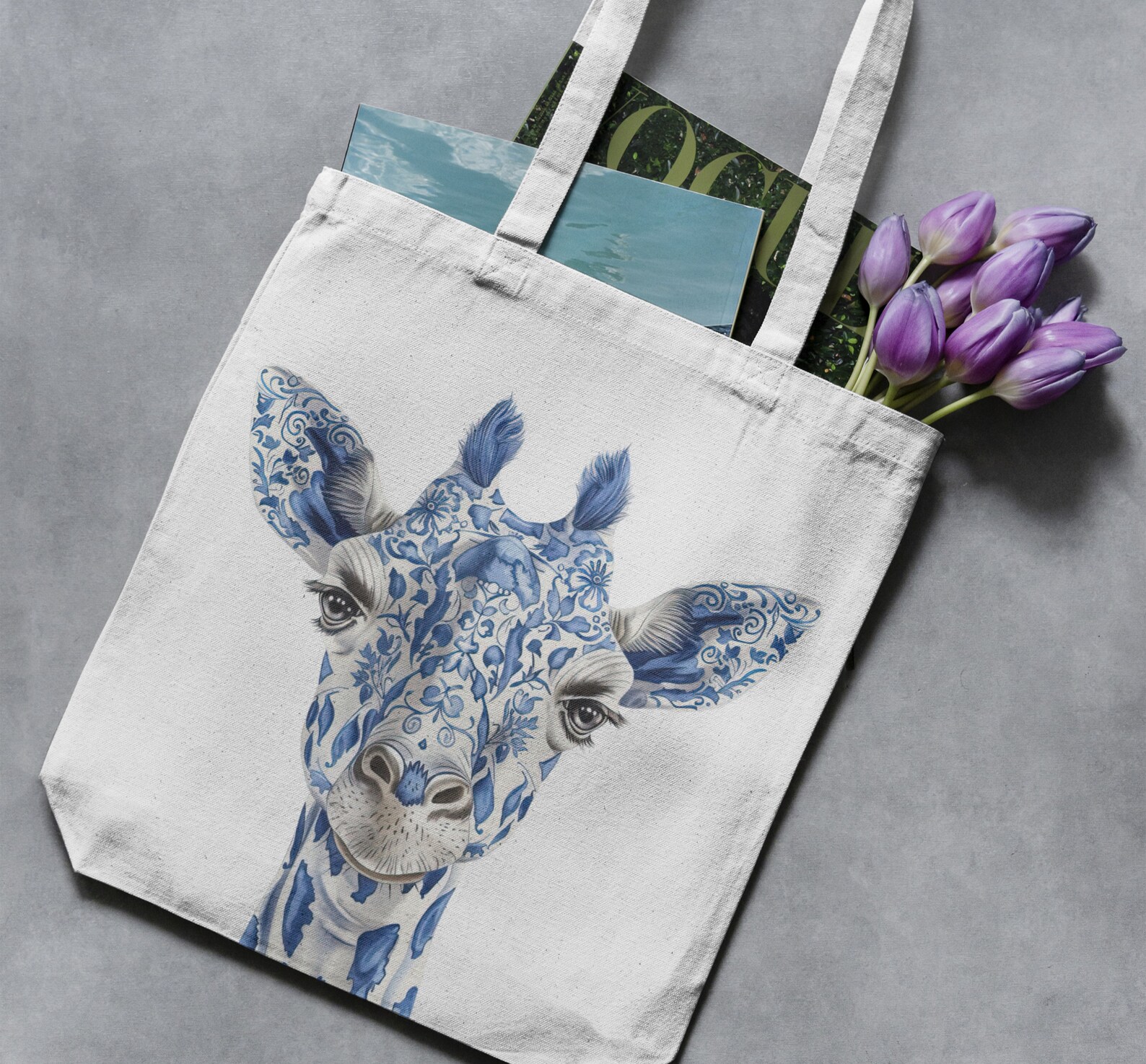 Toile Blue Giraffe Clipart Watercolor Chinoiserie Toile De Jouy Jungle ...