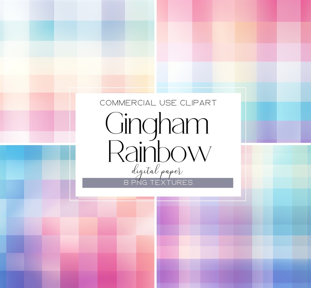 Gingham Rainbow Texture Clipart Check Pattern Backgrounds Rainbow ...