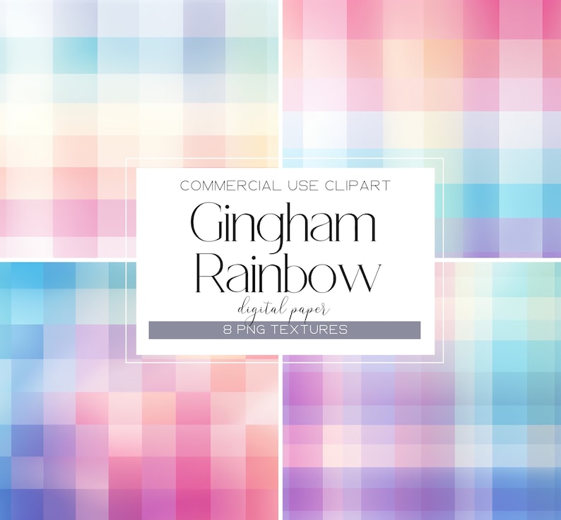 Gingham Rainbow Texture Clipart Check Pattern Backgrounds Rainbow ...