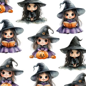 Cute Witch Clipart Watercolor Halloween Clip Art Mystical Witches Png ...