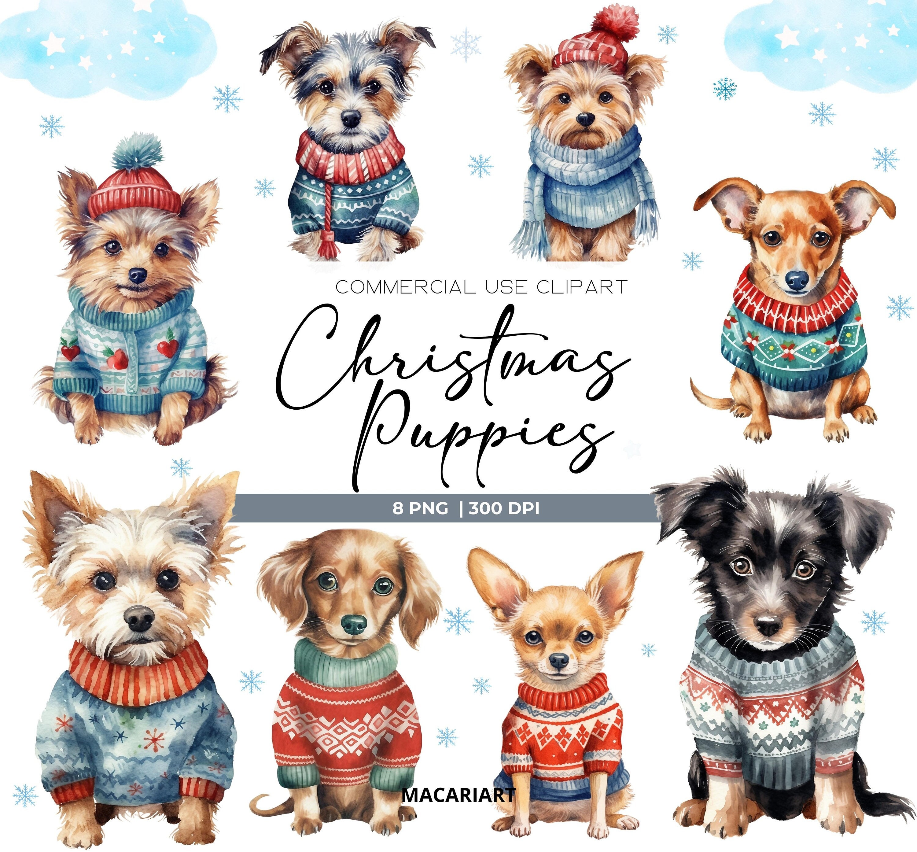 Christmas Puppies Clipart Cute Puppy Clipart Dog Png Winter Clipart ...