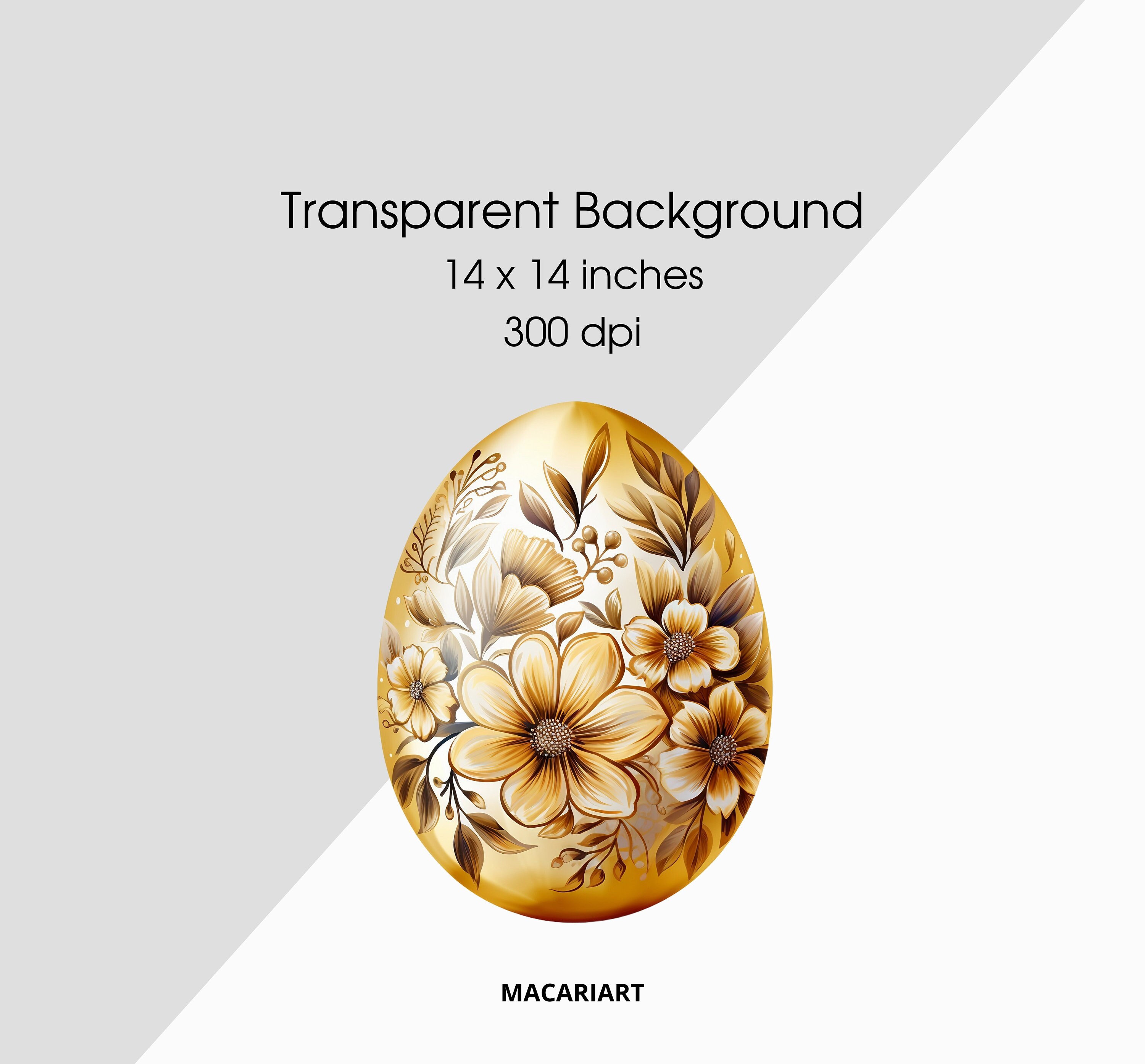 Watercolor Gold Easter Eggs Clipart Happyeaster Png Floral Spring ...