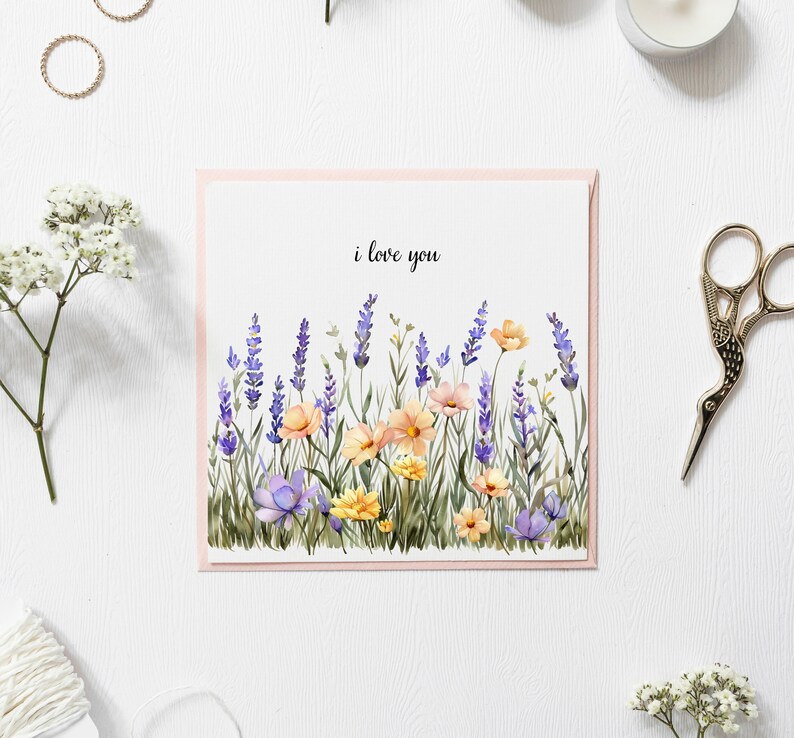 Wildflowers Borders Clipart Floral Watercolor Borders Lavender Flowers ...