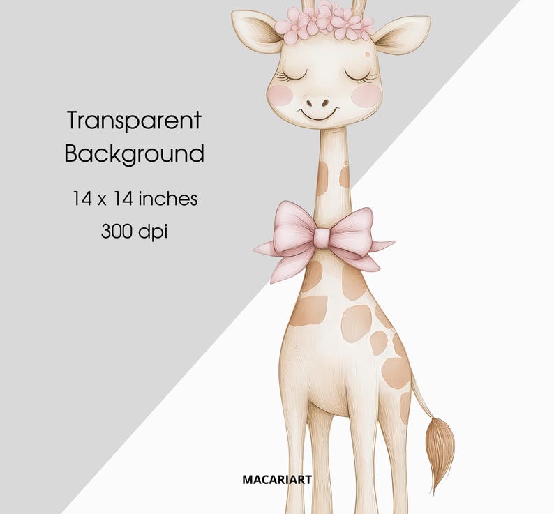 Baby Giraffe Watercolor Clipart, Cute Jungle Animal, Giraffe Baby ...