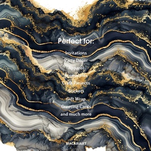 Black Agate Borders Clipart Gold Glitter Black Marble Border Geode ...
