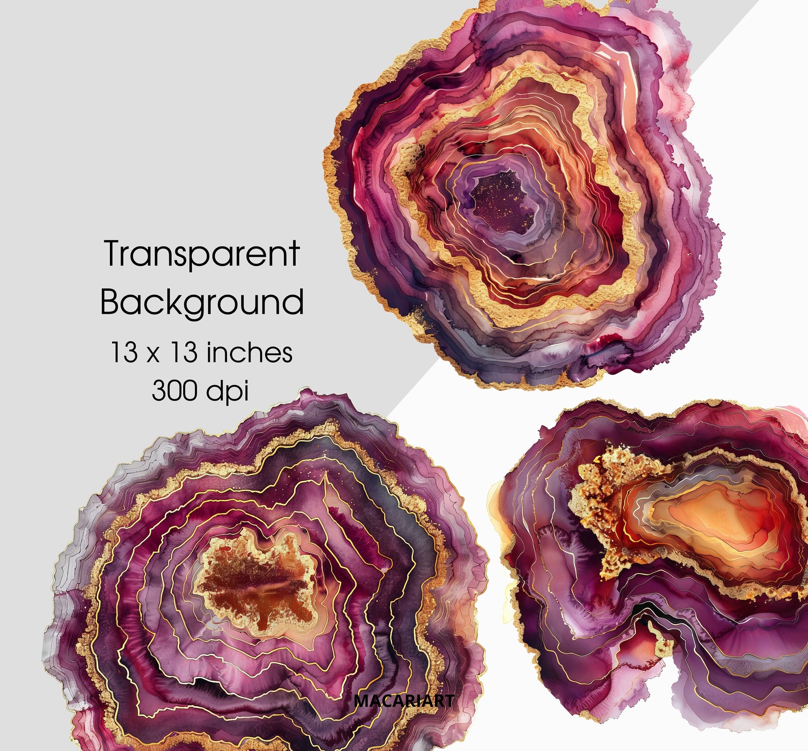 Red Agate Borders Clipart Gold Glitter Burgundy Marble Border Geode ...