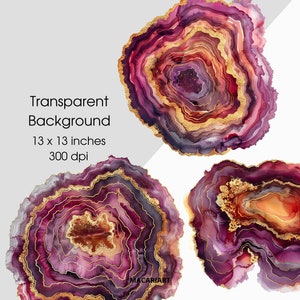 Red Agate Borders Clipart Gold Glitter Burgundy Marble Border Geode ...