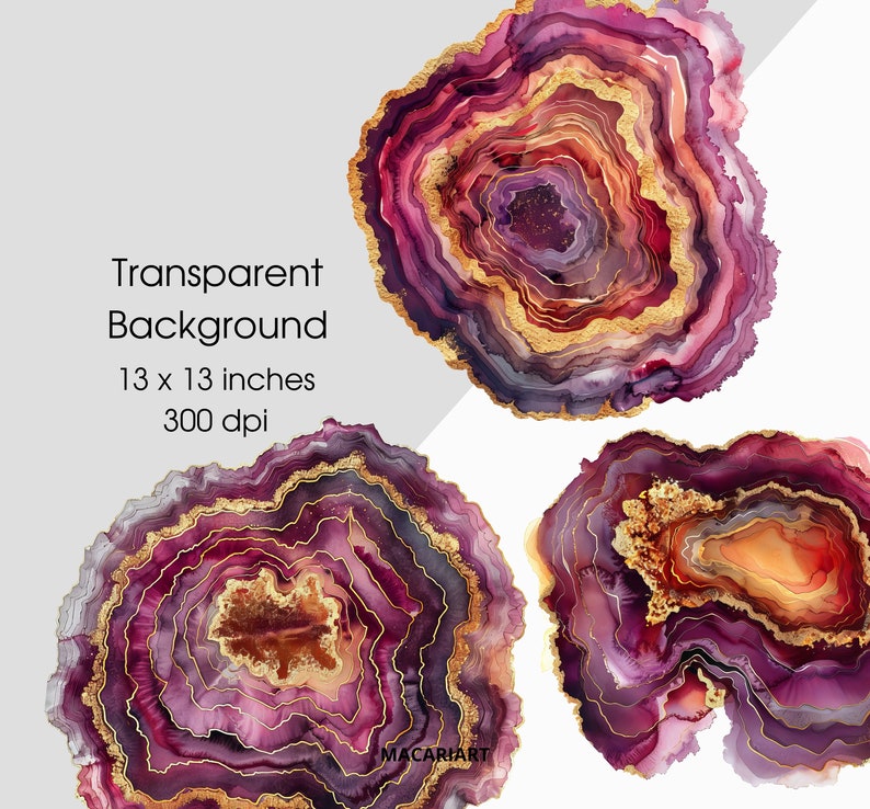 Red Agate Borders Clipart Gold Glitter Burgundy Marble Border Geode ...