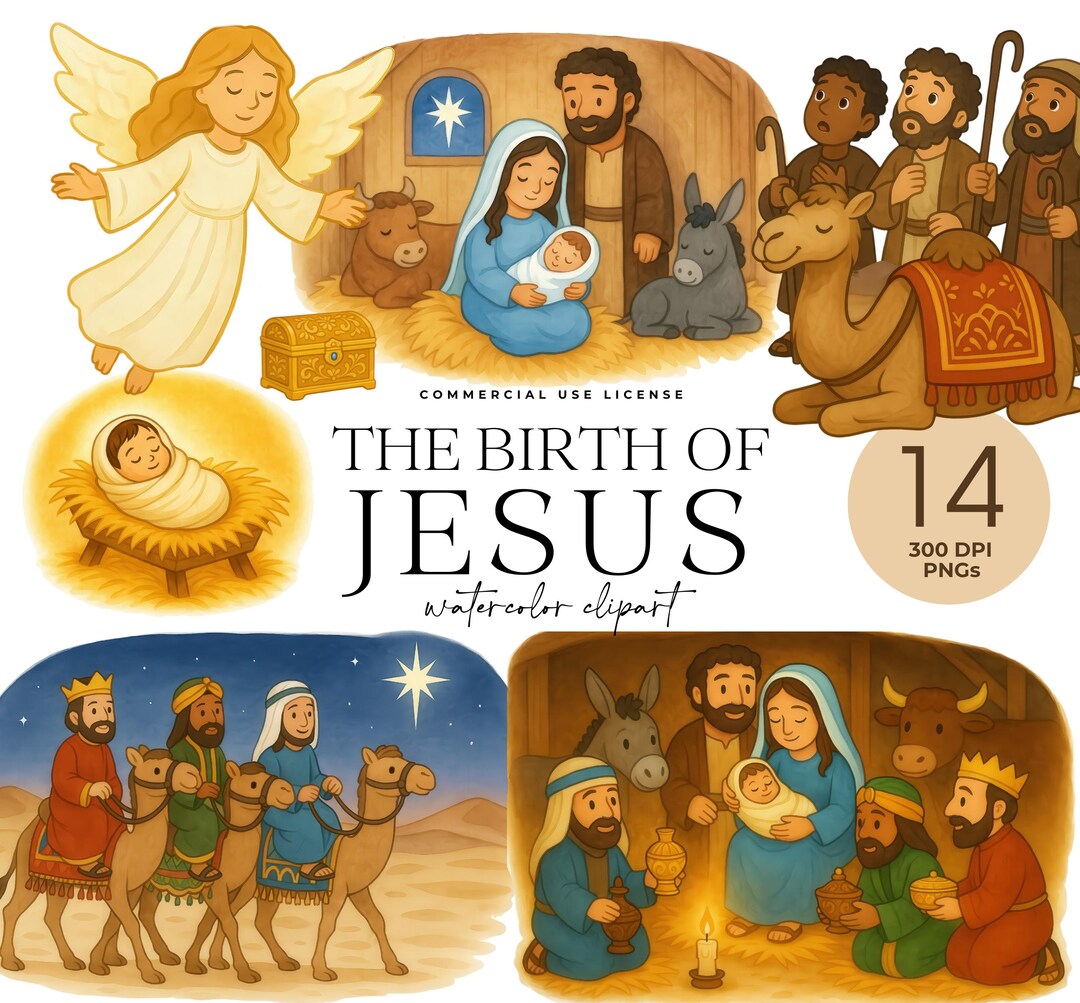 The Birth of Jesus Scenes, Cute Nativity Scene, Holy Family, Christmas ...