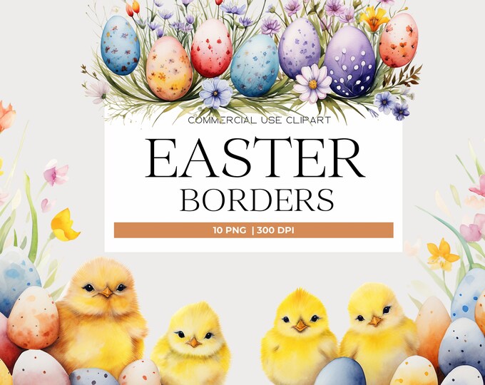 Cute Easter Clipart Set - Watercolor Spring Easter Collection - Digital ...