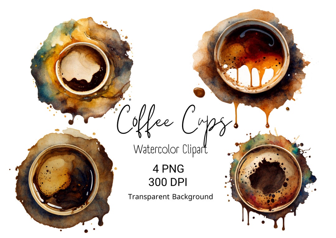 Watercolor Coffee Cup Clipart Coffee Print Wall Art Coffee Poster Shop ...