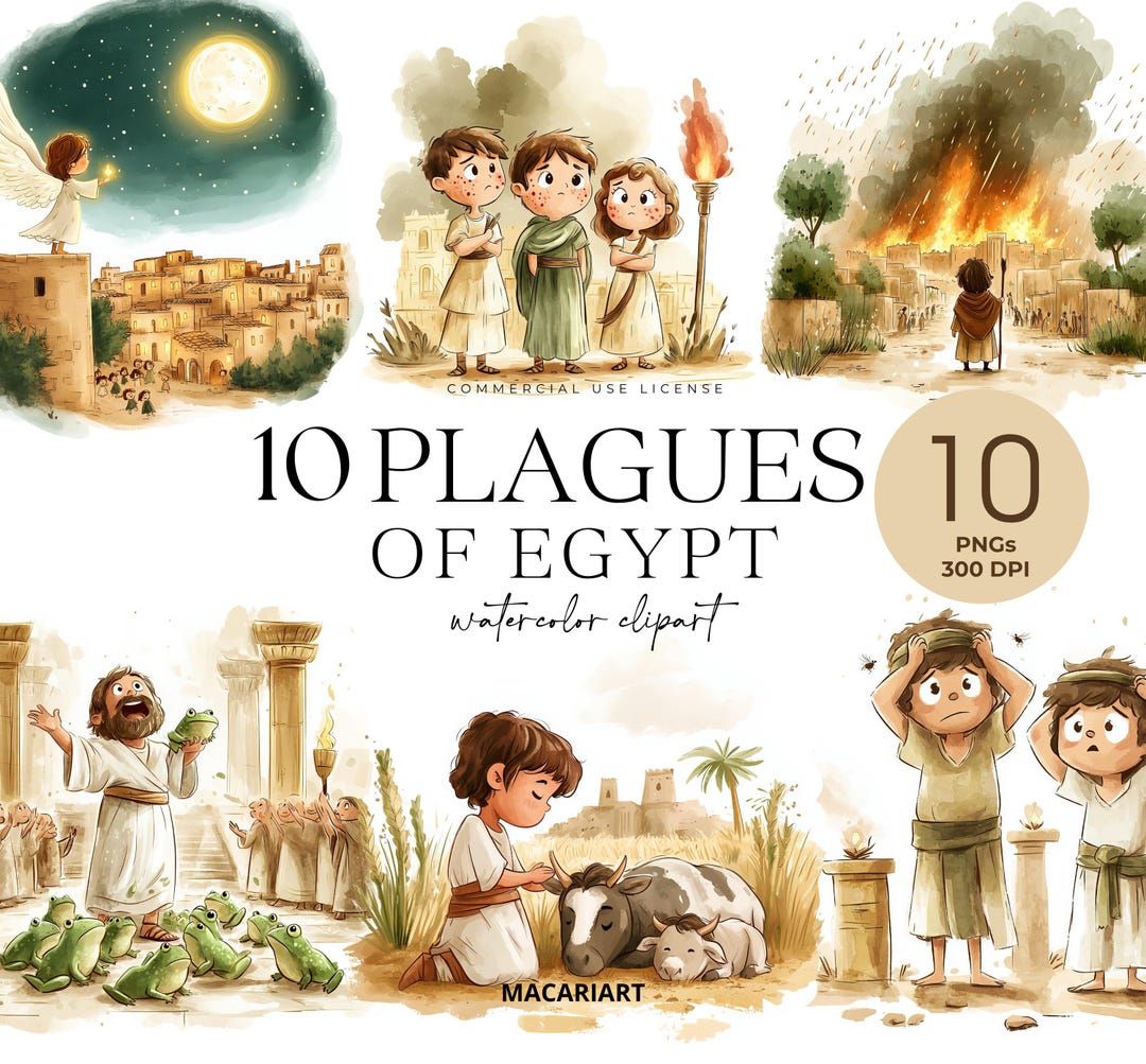 Plagues of Egypt Clipart, Biblical Scenes Clipart, Kids Bible Study ...