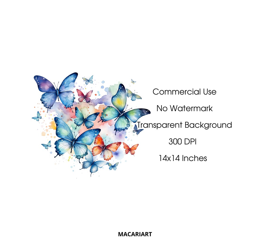 Watercolor Butterfly Clipart Pastel Butterflies Transparent Png ...