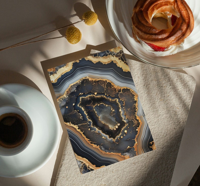 Black Agate Border Clipart Gold Glitter Black Marble Border Geode ...