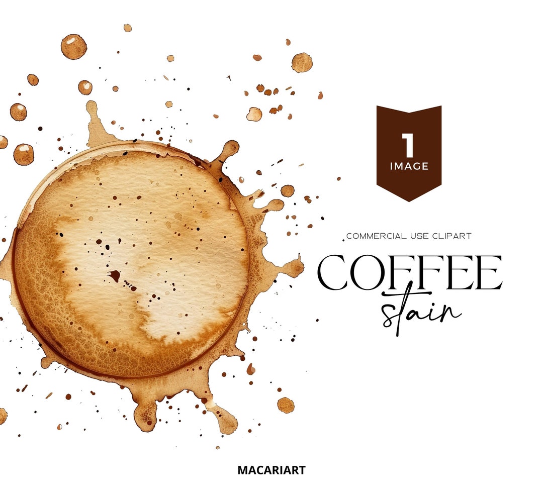 Coffee Stain Clipart Watercolor Coffee Ring Espresso Coffee Splashes ...