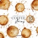 Watercolor Coffee Stains Clipart Coffee Print Wall Art Coffee Poster ...