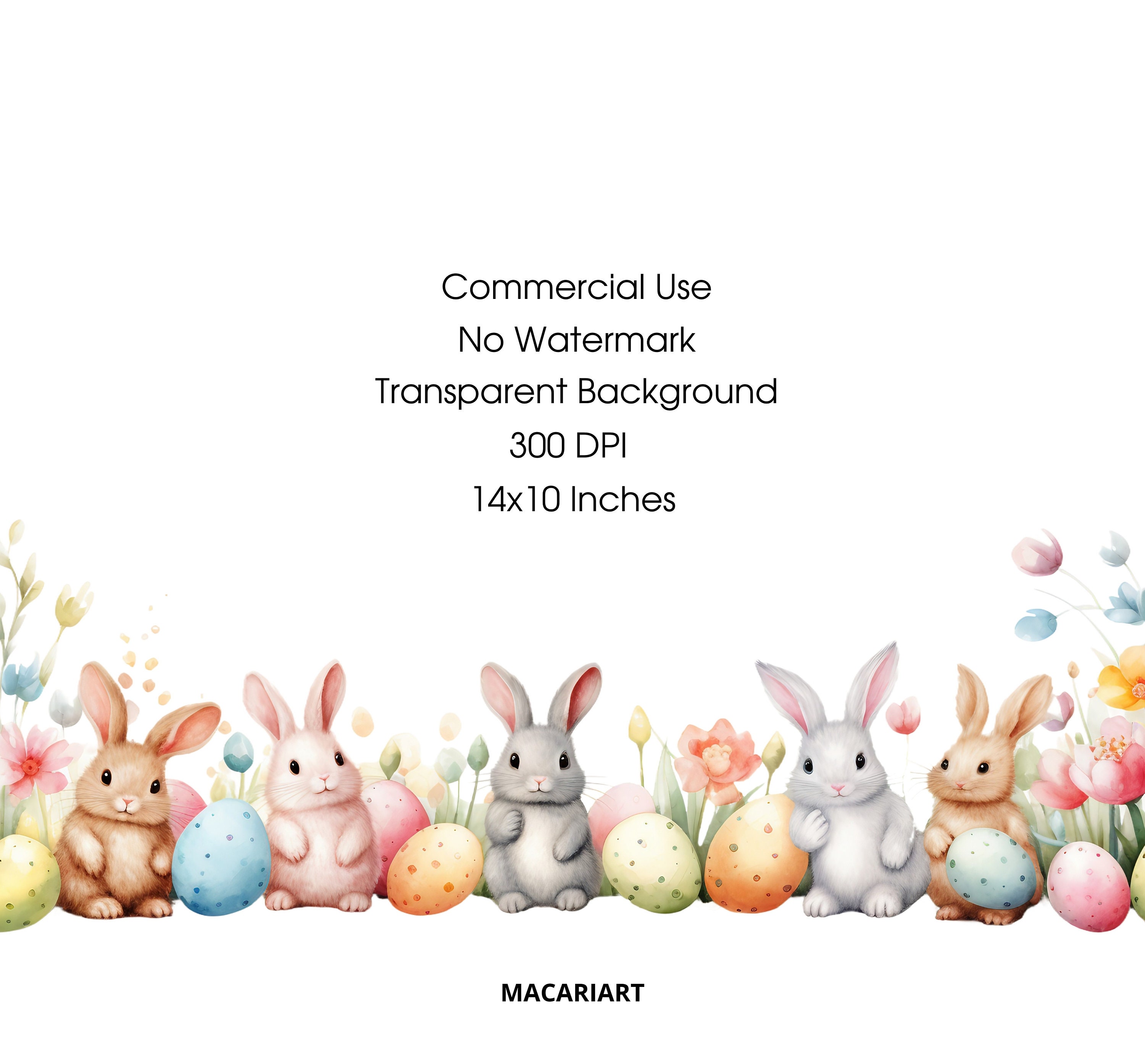 Easter Border Frames Watercolor Easter Clipart Easter Eggs Spring ...