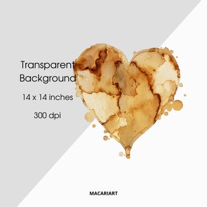 Coffee Heart Stains Clipart Watercolor Coffee Heart Espresso Coffee ...