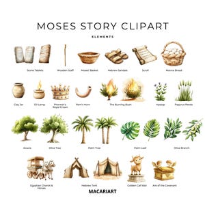 Moses Clipart, Biblical Scenes Clipart, Old Testament Clipart, Kids ...