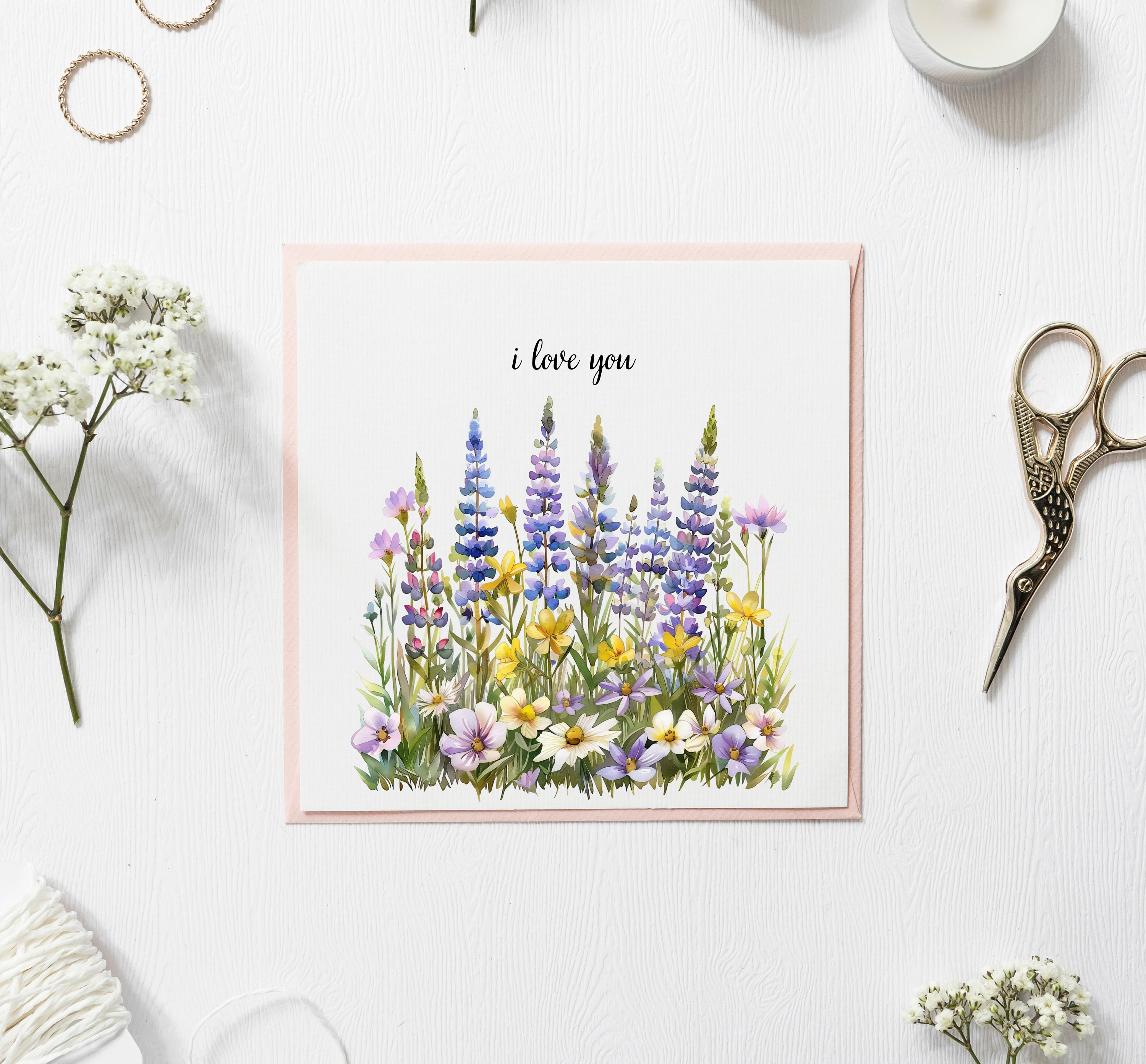 Wildflowers Borders Clipart Floral Watercolor Borders Lavender Flowers ...
