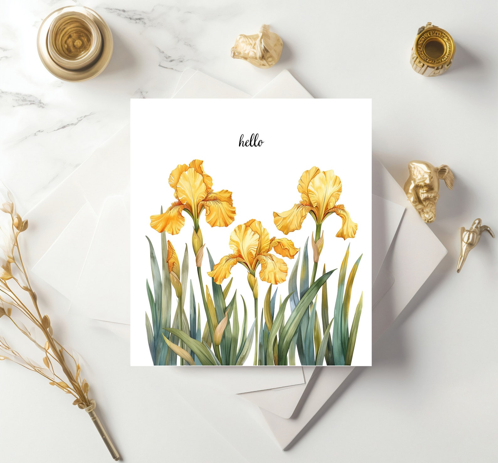Watercolor Iris Floral Clipart Yellow Iris Clipart February Birth ...